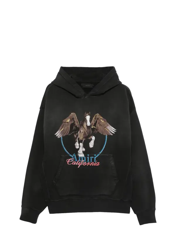 Amiri Pegasus Print Hoodie - Black