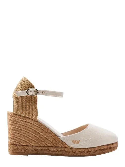 VISCATA Satuna Canvas Espadrille Wedges - Beige