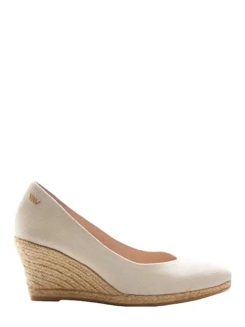 VISCATA Roses V-cut Espadrille Wedges - Beige