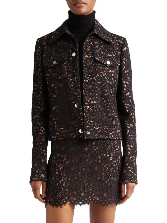 Michael Kors Lace Denim Jacket - Black