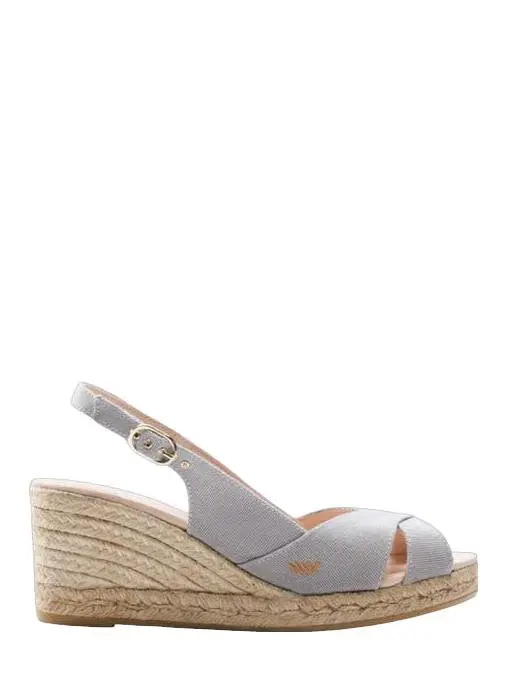 VISCATA Llansa Premium Fabric Espadrille Wedge Sandals - Ash Grey