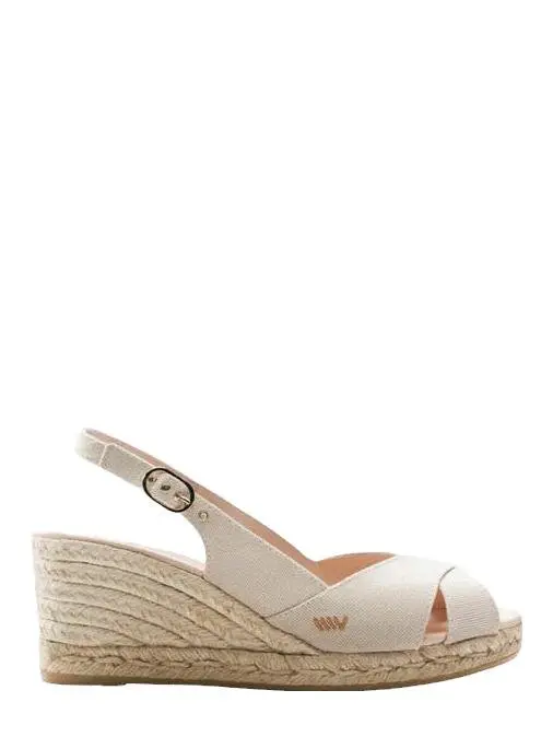 VISCATA Llansa Premium Fabric Espadrille Wedge Sandals - Beige