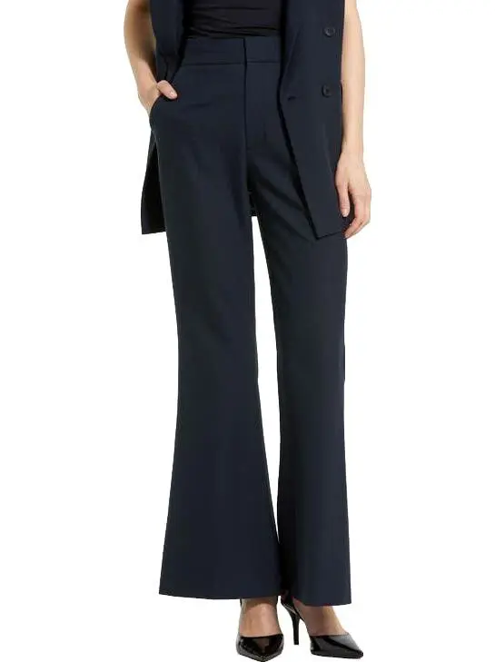 Mac Duggal Classic Crepe Flared Trousers - Navy