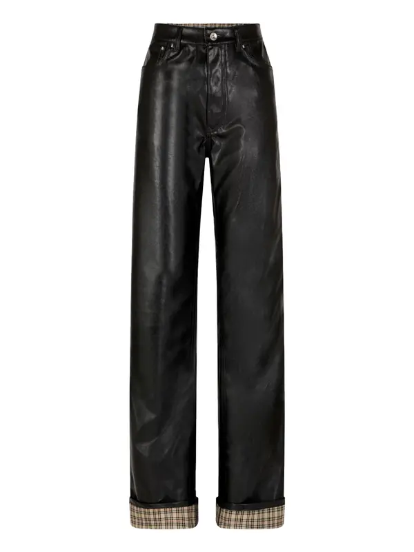 Rabanne Faux-leather Flared Trousers - Black