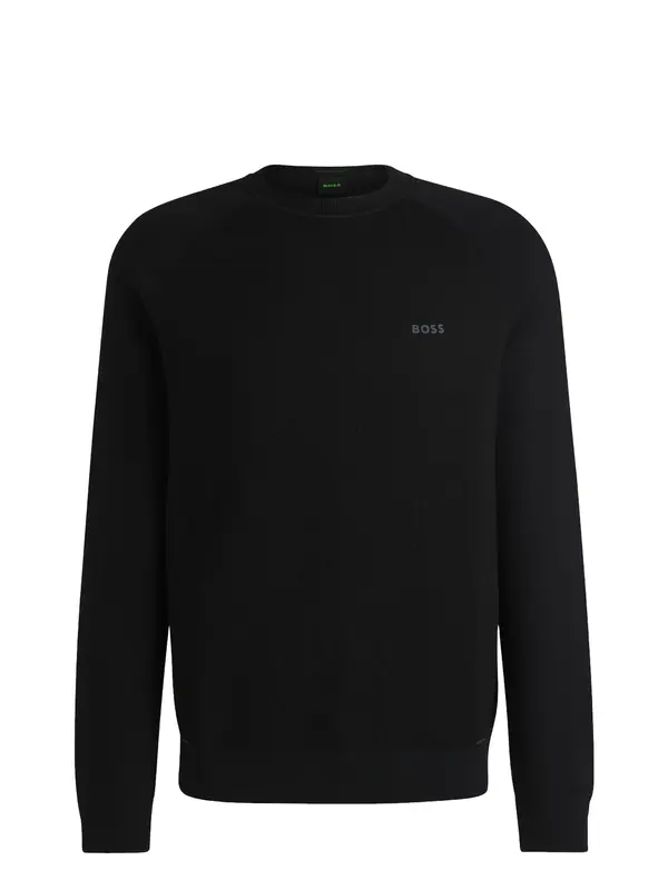 BOSS Logo-rubberized Sweatshirt - Black