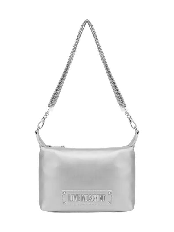 Moschino Logo Shoulder Bag - Silver