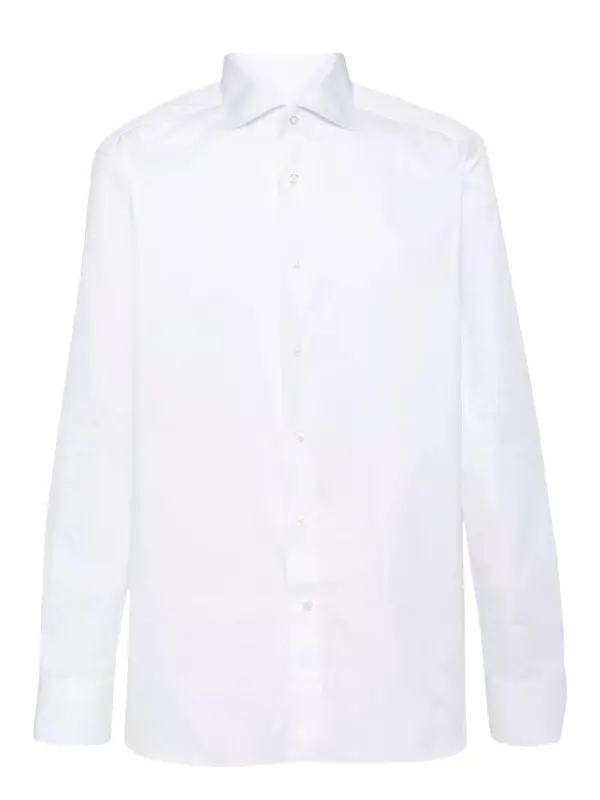 Zegna Tonal Pinstripe-pattern Shirt - White