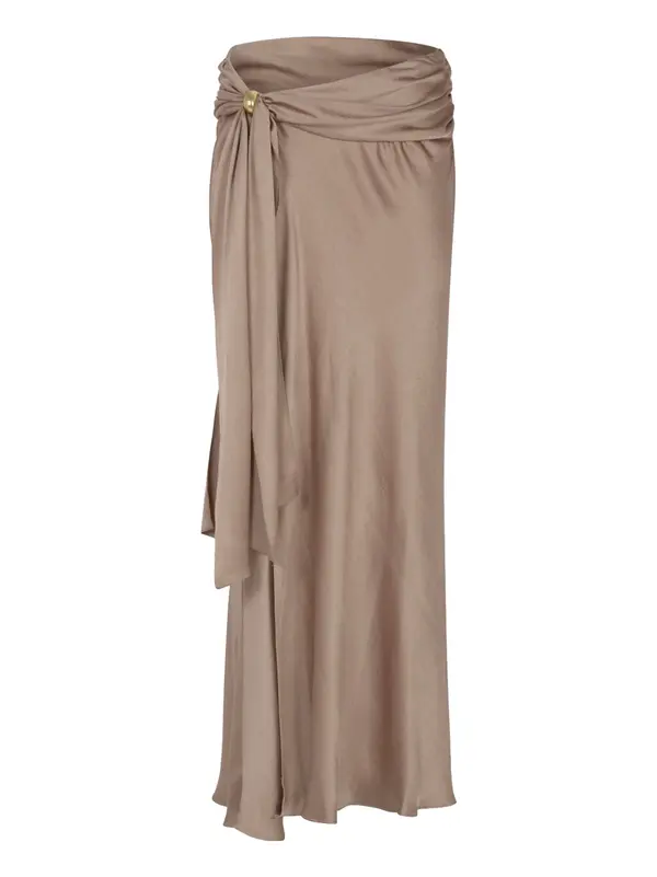 Blumarine Ring-detail Maxi Skirt - Neutrals