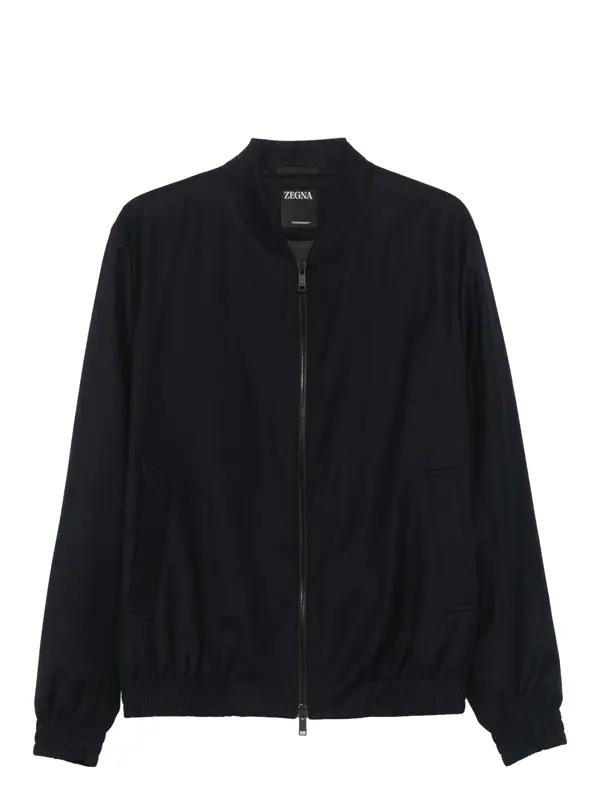 Zegna Techmerino™ Wool Bomber Jacket - Blue