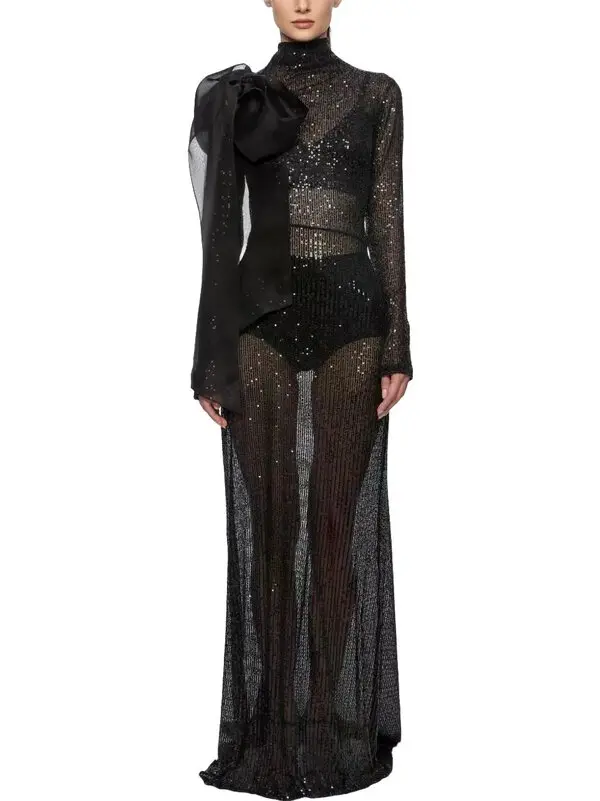 ATU BODY COUTURE Sequinned Maxi Dress - Black
