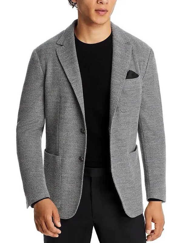 Canali Textured Jersey Knit Sport Coat - Light Grey