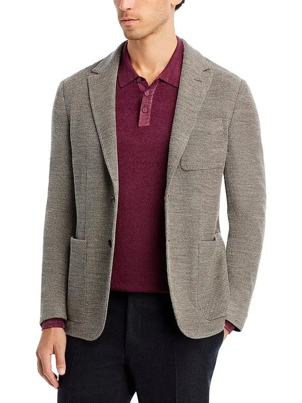 Canali Textured Jersey Knit Sport Coat - Oatmeal