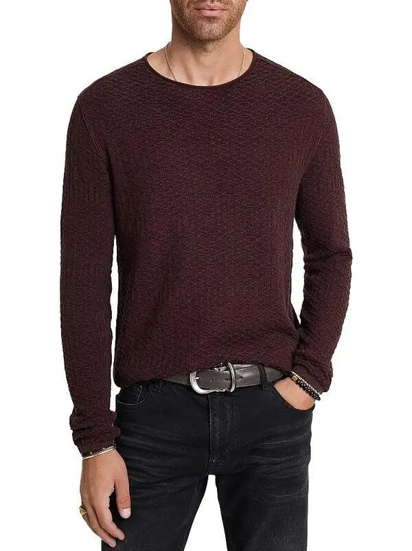 John Varvatos Riley Textured Crewneck Sweater - Plum