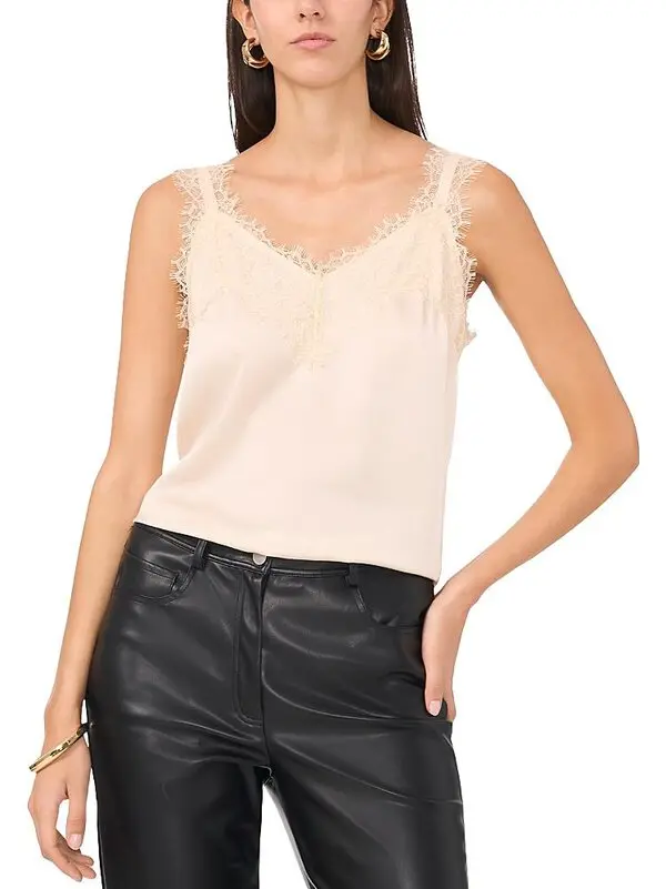 Vince Camuto Lace Trim Cami - Pearl