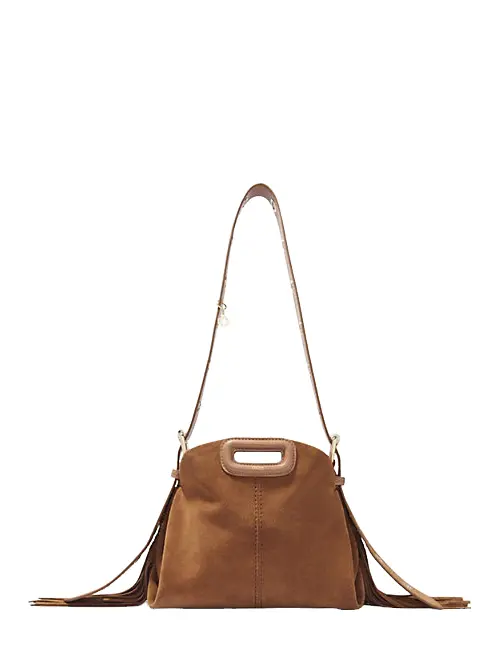 Maje Mini Suede Shoulder Bag - Bruns