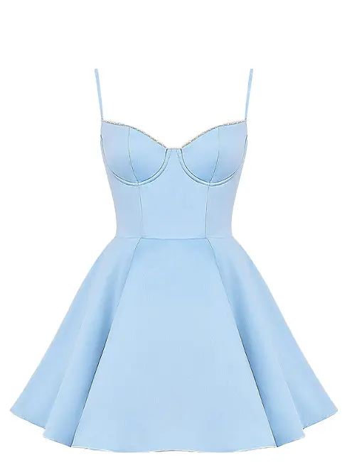 House Of Cb Minimoiselle Tulle Satin Mini Dress - Cinderella Blue