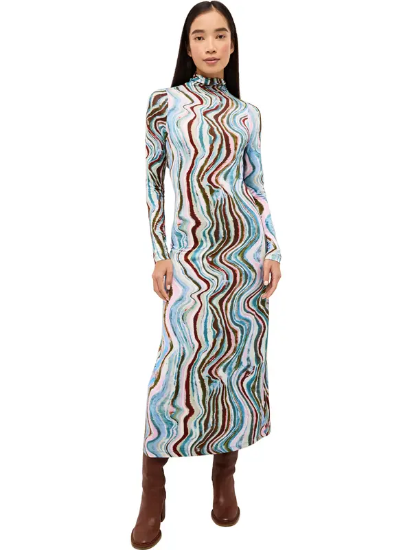 MARIE OLIVER Paxton Turtleneck Dress - Agate Stone