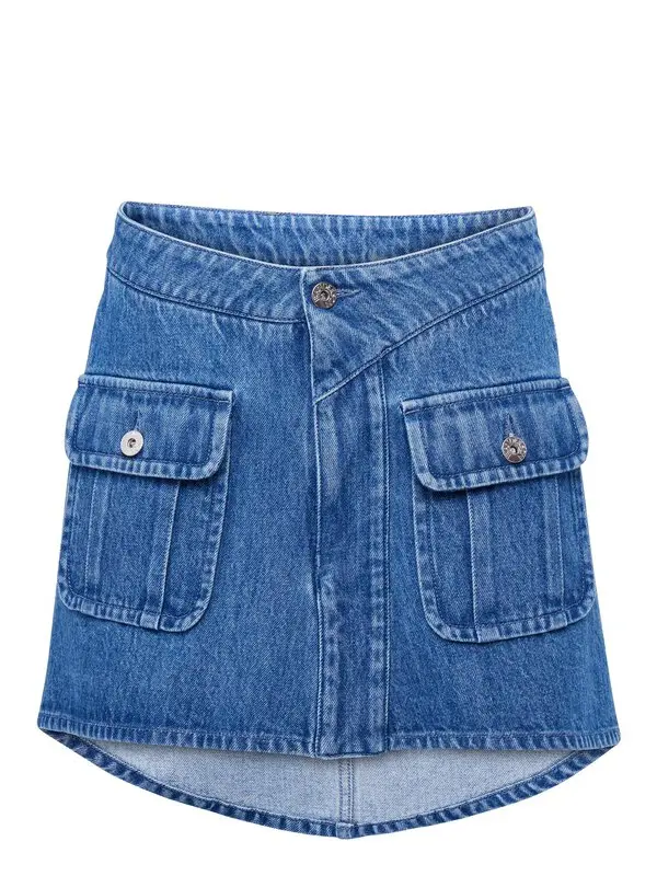 JW Anderson Pocket-detailed Denim Mini Skirt - Medium Wash
