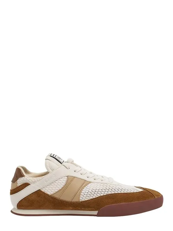 Chloé Kick Mesh And Leather Sneakers - Natural Brown