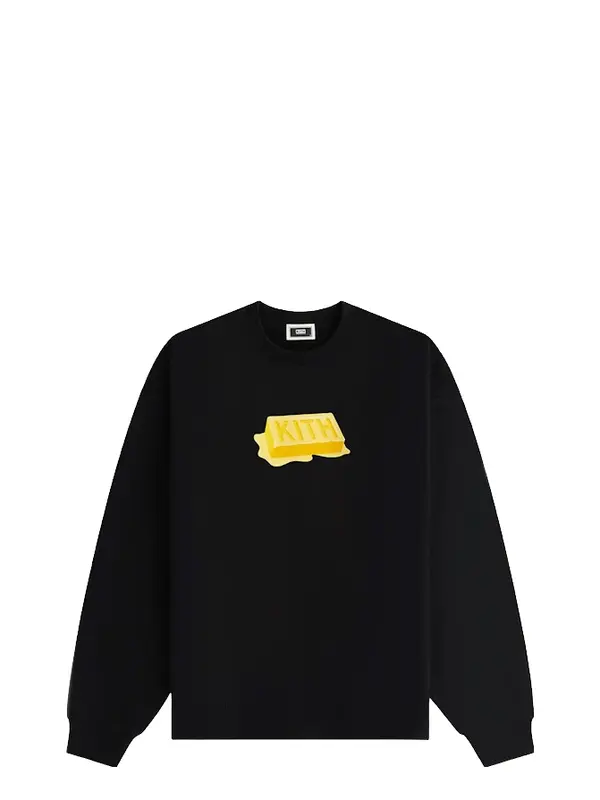 Kith Treats Waffle Butter Nelson Crewneck Sweatshirt - Black