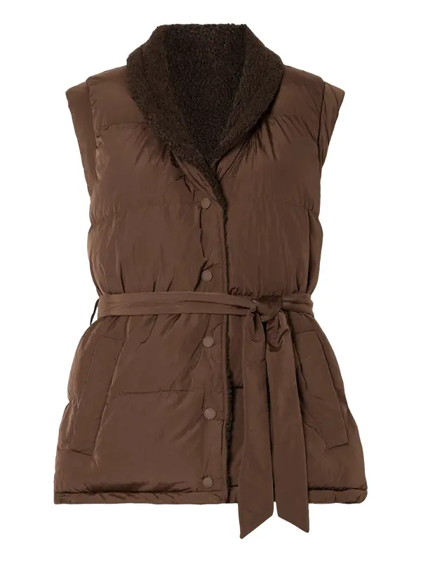Varley Lanville Belted Reversible Vest - Brown