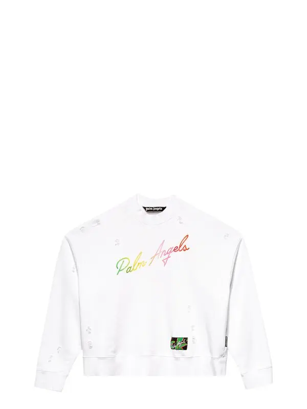 Palm Angels Miami Logo Crewneck - White