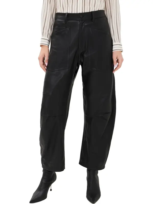 NILI LOTAN Shon Leather Pants - Black