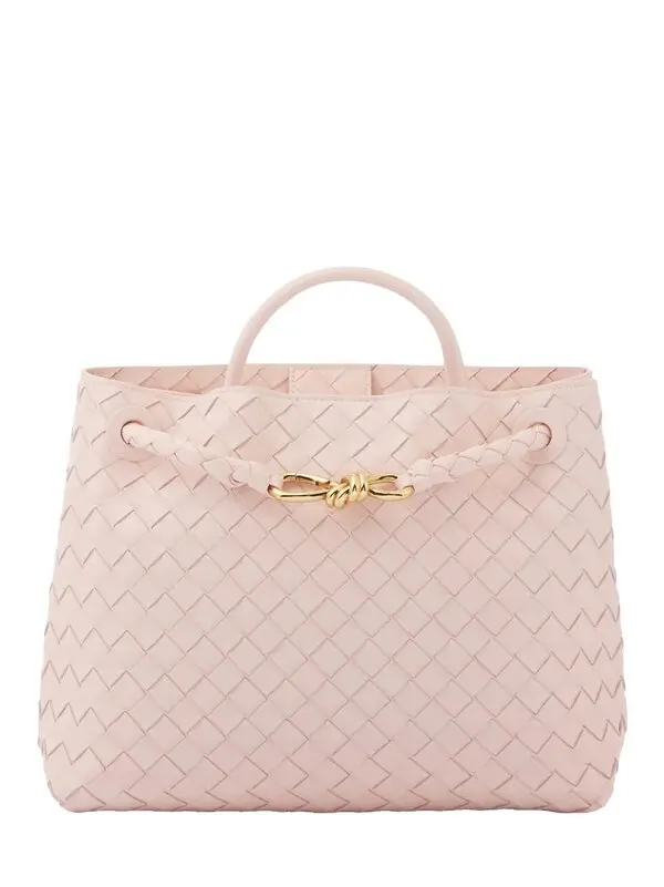 Bottega Veneta Andiamo Intrecciato Leather Tote - Pink