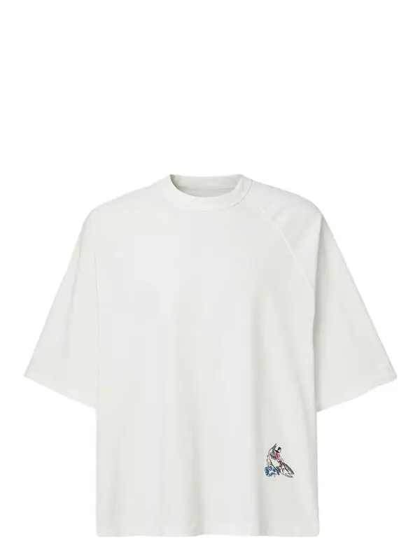 Bottega Veneta Embroidered Cotton Jersey T-shirt - White