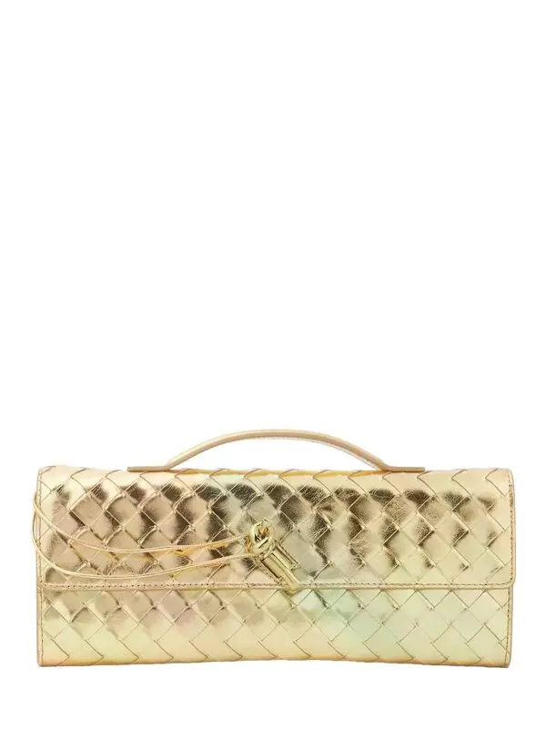 Bottega Veneta Andiamo Intrecciato Clutch - Gold