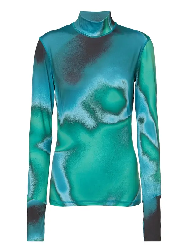 Aztech Mountain Next To Skin Printed Ski Top - Green