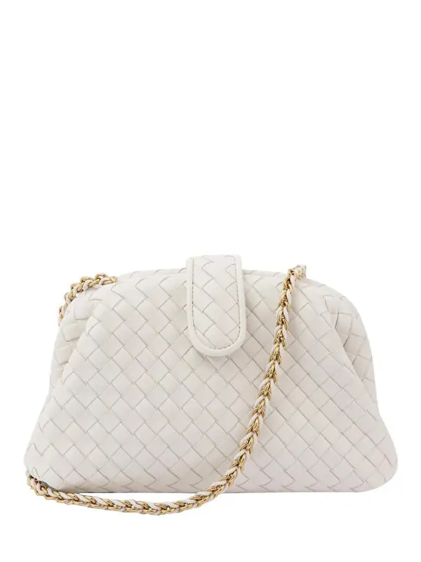 Bottega Veneta Lauren 1980 Intrecciato Small Clutch - White