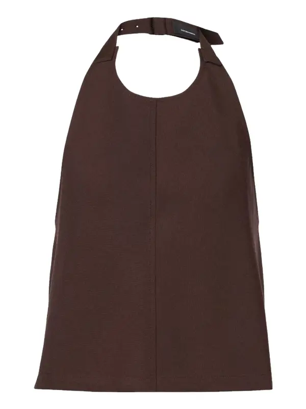 Wardrobe.NYC Open-back Halterneck Wool Top - Brown