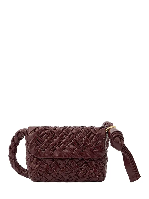Bottega Veneta Kalimero Città Small Leather Shoulder Bag - Burgundy