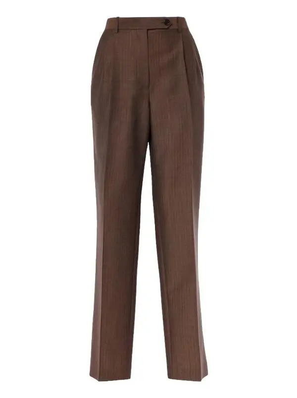 THE ROW Norbert Mohair And Wool Pants - Brown