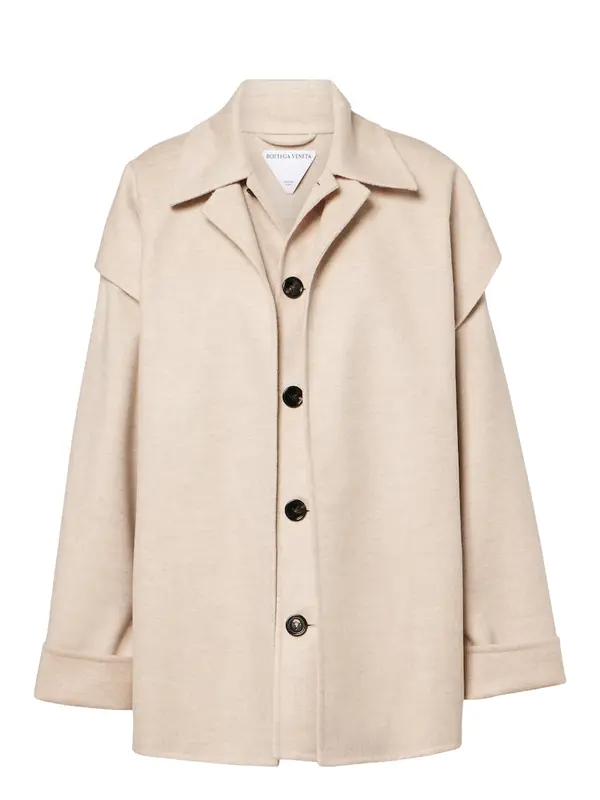 Bottega Veneta Wool And Cashmere Car Coat - Beige