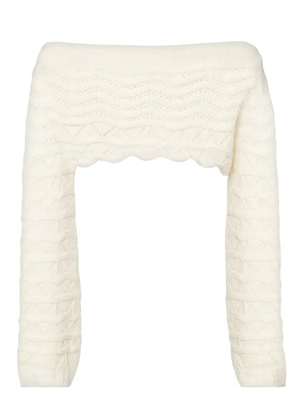 BANANHOT Helena Crochet Crop Top - White