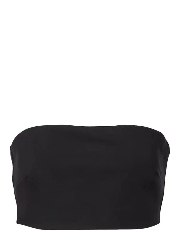 Staud Palladium Strapless Crop Top - Black