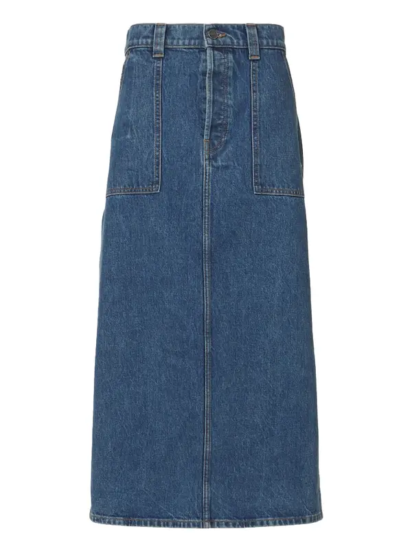 Khaite Genevieve Denim Maxi Skirt - Blue