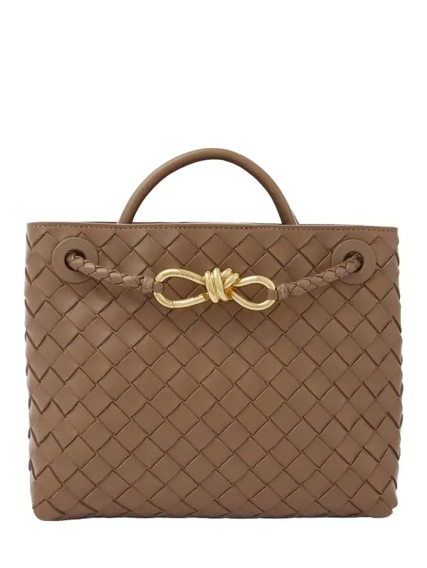 Bottega Veneta Small Intrecciato Andiamo Tote - Brown