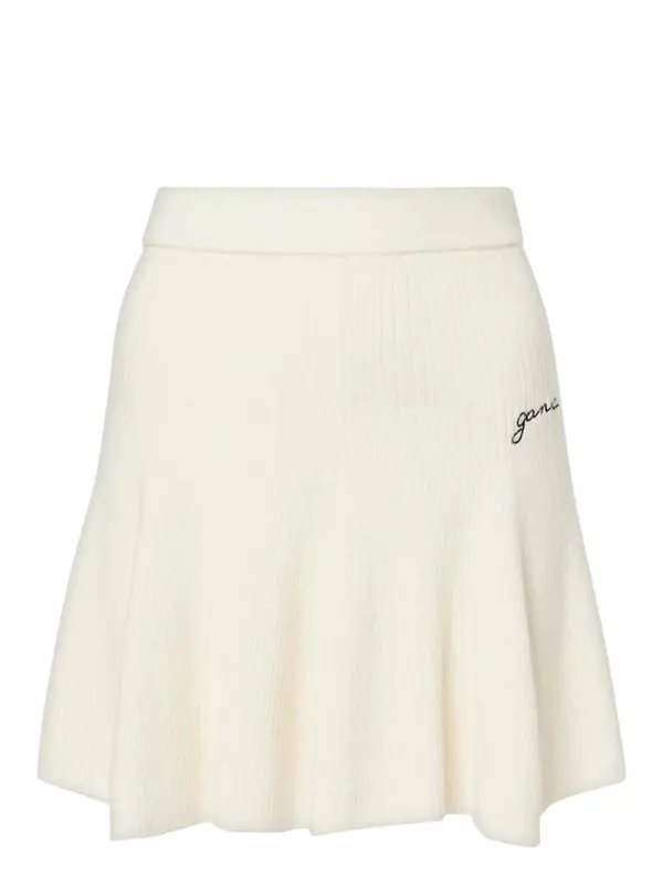 GANNI Wool And Cashmere Miniskirt - White
