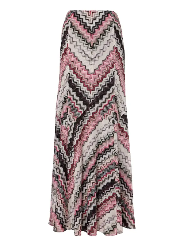 Missoni Knitted Lamé Maxi Skirt - Pink