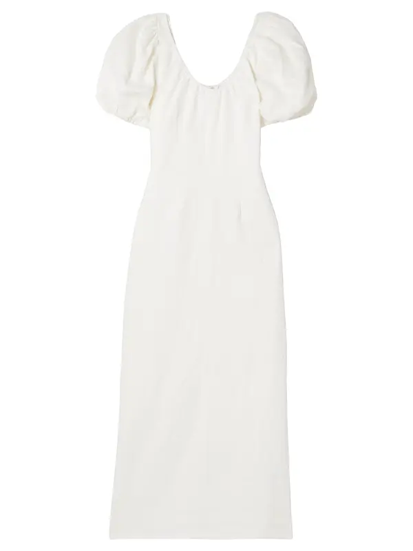Faithfull The Brand Vence Linen Midi Dress - White