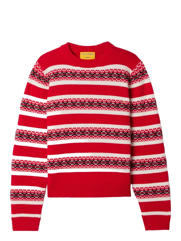 Guest In Residence Fair Isle Cashmere-jacquard Sweater - Red