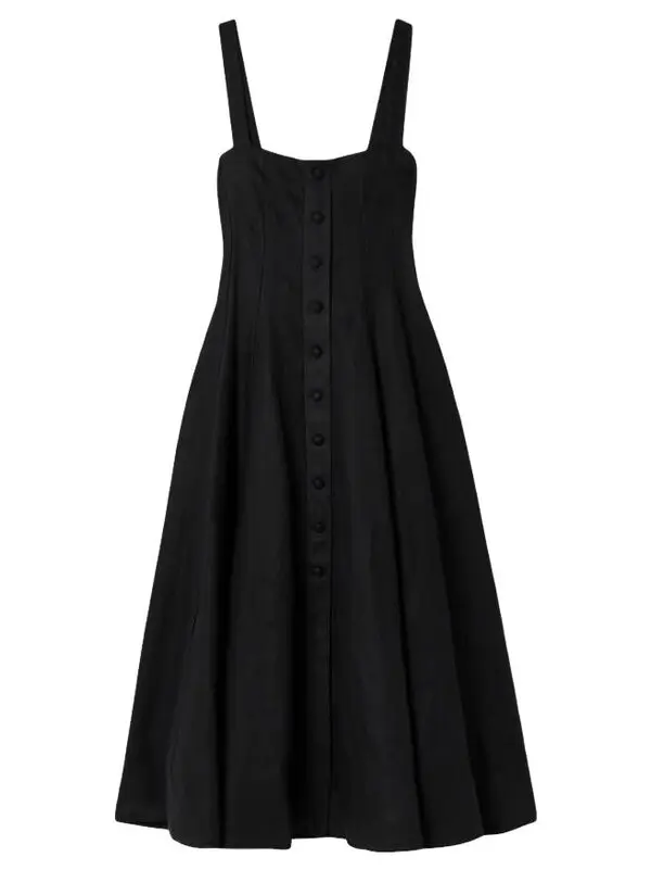 Faithfull The Brand The Brand Corbiere Linen Midi Dress - Black