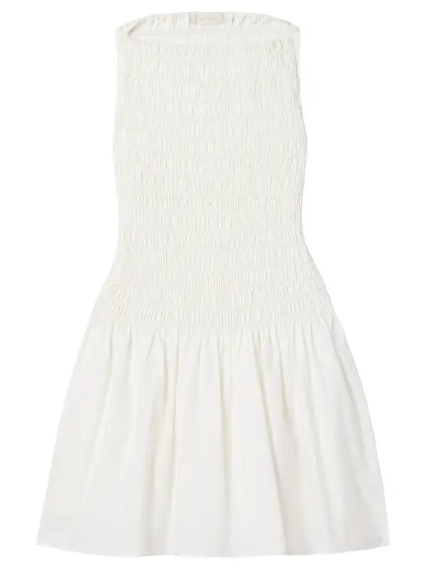 Faithfull The Brand Noa Shirred Mini Dress - White