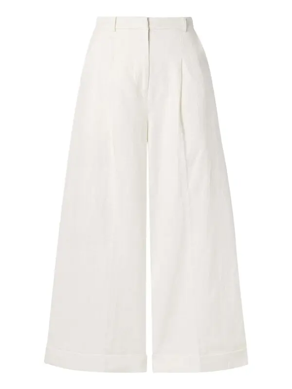 Faithfull The Brand Clove Pleated Wide-leg Linen Pants - White