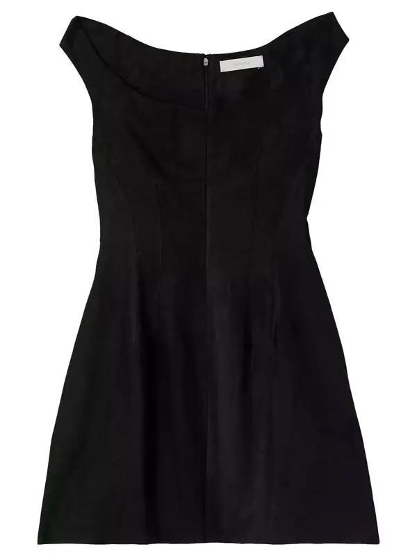 Faithfull The Brand Olmeto Off-the-shoulder Linen Mini Dress - Black