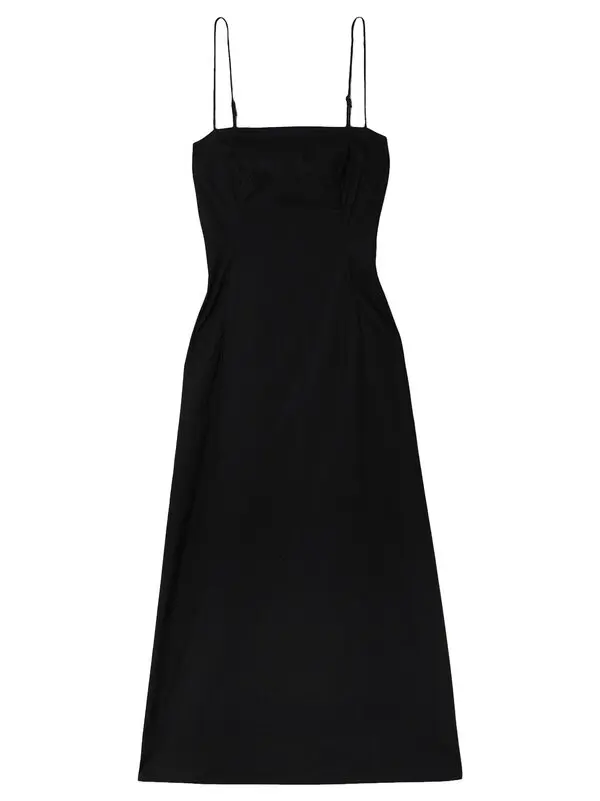 Faithfull The Brand Ostano Cotton-poplin Midi Dress - Black