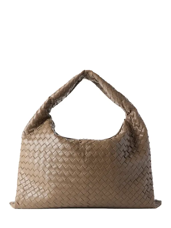 Bottega Veneta Hop Large Intrecciato Leather Tote - Brown